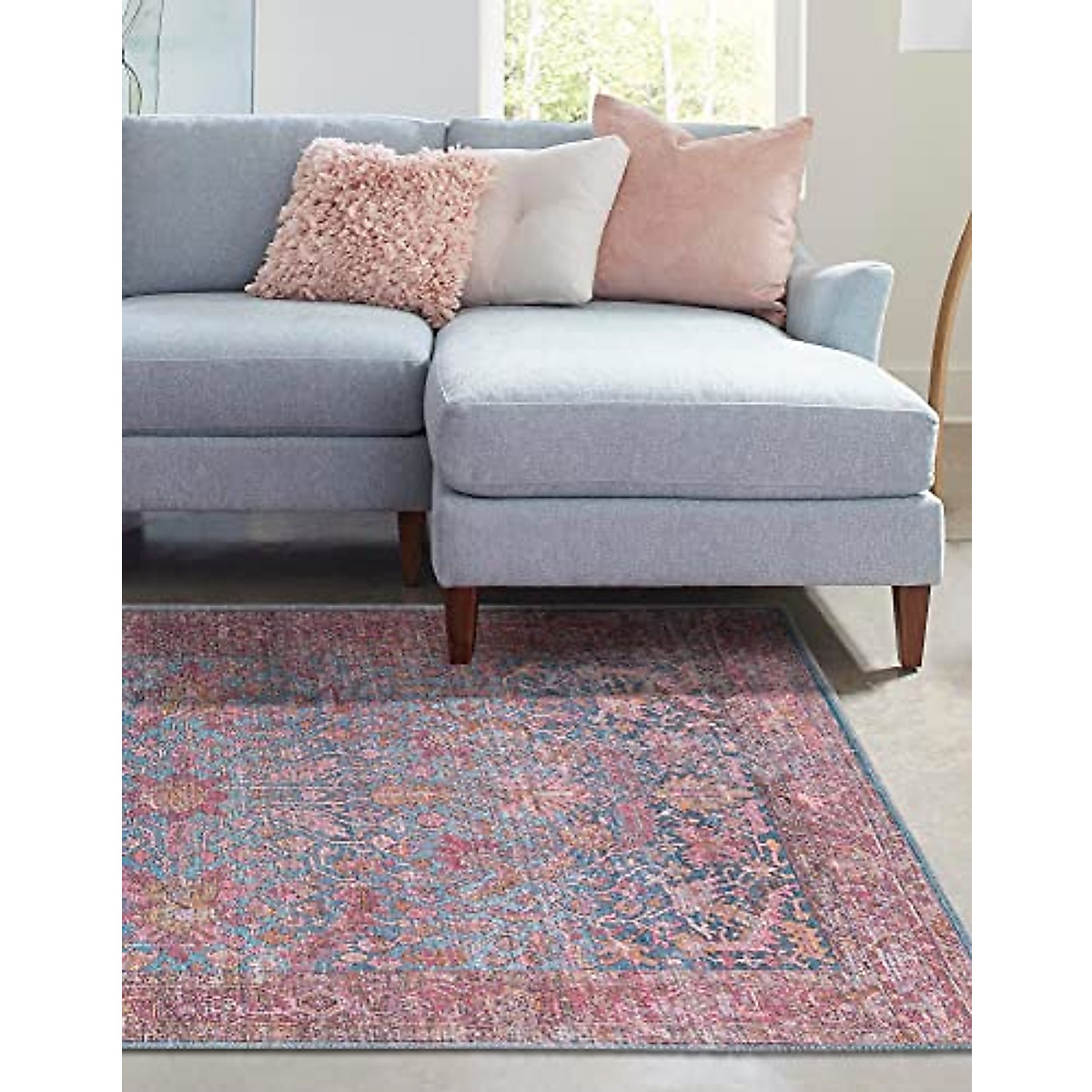 Unique Loom Mangata Collection Area Rug - Morgan (Rectangular 10' 6" x 13' 0", Antique Blue/ Gray)
