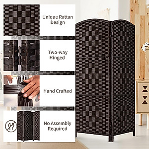HALLYBEE Small Room Divider Privacy Screen Folding Room Divider Wall,46" Tall Room Dividers and Folding Privacy Screens, 3 Panel Dark Mocha Room Separator Partition Room Dividers, Temporary Wall