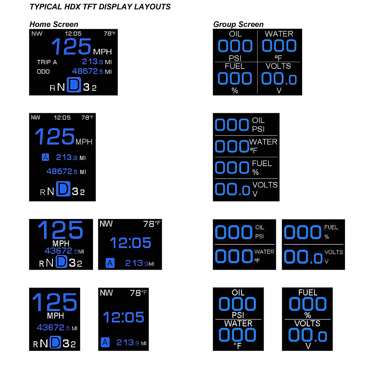 Dakota Digital 67-72 Chevy Pickup Customizable Gauge System Silver Alloy HDX-67C-PU-S