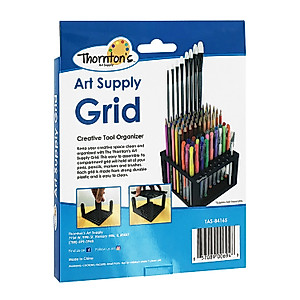 Thornton's Art Supplies Thornton's Art Supply Grid Plastic 96 Capacity Marker Art Brush Storage Stand Holder