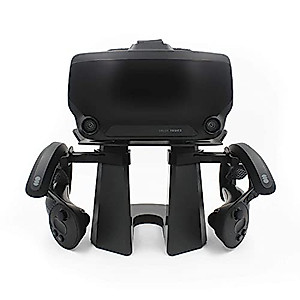 AMVR VR Headset Display Stand and Controllers Holder,Facial Interface Bracket & PU Leather Foam Face Cover Pad Replacement Comfort Set for Valve Index Headset (VR Stand + Face Cover)