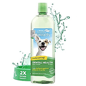 TropiClean Fresh Breath Original | Dog Oral Care Water Additive | Dog Breath Freshener Additive for Dental Health | VOHC Certified | Made in the USA | 33.8 oz.