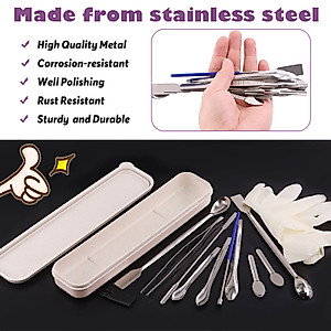 Swpeet 15Pcs Stainless Steel Capsule Filling Machine Kits for #000 00 0 1 2 3 Pill Filler, Micro Lab Scoop Spoon Lab Spatulas Lab Scoop Filling Tray Powder Tamper Tool Pill Filler Tamper Tool Spoon