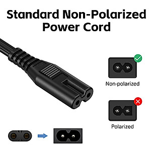 AC Power Cord 25FT(2 Pack), 2 Prong TV Power Cord, Power Supply Cable Replacement for Xbox One S, Xbox One X, Xbox Series X, PS3, PS4, PS5, Compatible for Printer, Monitor, Sound Bar, Game Console