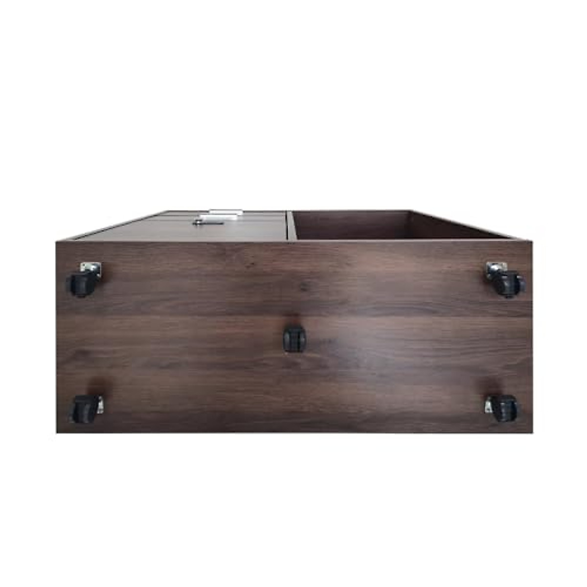 TRIPLE TREE 3-Drawer File Cabinet with Coded Lock, Printer Stand with Open Storage Shelves and 5 Universal Wheels, Mobile Lateral Filing Storage Cabinet for Home Office, Brown Oak