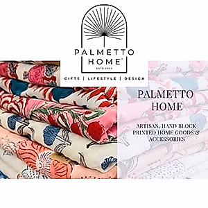 Block Print Designer Toiletry Bag & Makeup Case - Boho Floral Quilted Pouch for Cosmetics, Skincare - Waterproof Lined Organizer for Diaper Bag, Purse, Travel, Gift, Pencils (Pink Multi Floral)