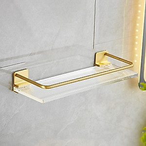 ＡＷＨＡＯ Bathroom Floating Shelf Acrylic Wall Shelf Bathroom Shelf Holder for Bathroom Bedroom, 30cm