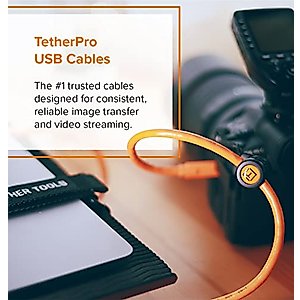 Tether Tools TetherPro USB-C to USB-C Cable | for Power Delivery, Fast Transfer and Connection Between Camera and Computer | High Visibility Orange | 3 Feet (.9 m)