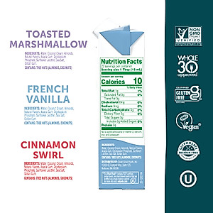 nutpods Favorites Collection - Unsweetened Non Dairy Creamer - Toasted Marshmallow, French Vanilla and Cinnamon Swirl - Keto Creamer, Whole30, Gluten Free, Non-GMO, Vegan, Sugar Free, Kosher