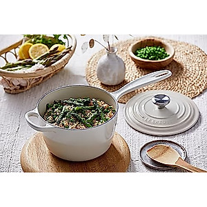 Le Creuset Enameled Cast Iron Signature Saucepan, 2.25 qt., Meringue