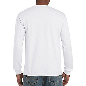Gildan Men's Ultra Cotton Long Sleeve T-Shirt, Style G2400, White, Medium