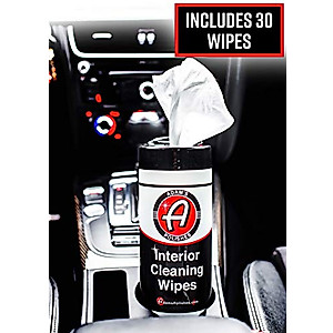 Adam's Interior Cleaning Wipes 30 (7 x 9 inch) Wipes - Powerful Cleaner Removes Embedded Dirt - Great for Leather and Vinyl Steering Wheels, Door Panels, Dashboards, Plastic, and Other Vinyl (3 Pack)