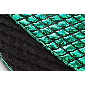 Funna Mermaid Costume for Girls Mommy and Me Princess Dress with Ears Headband, 7-8 Years Purple