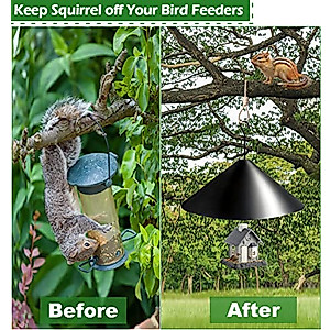 Fandature 19 Inch PP Squirrel Proof Baffle for Protecting Outside Pole Bird Feeders and Bird Houses, Hang Mount Raccoon and Squirrel Guard Stopper for Shepherd Hooks - Black, 1 Pack