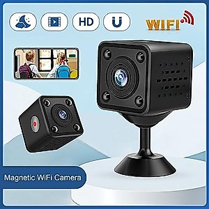 Mini Size Magnetic Camera with 1080p HD Video Shooting, Built in Battery, WiFi Network Connection, Portable Security Camera for Home Office