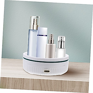 Zerodeko Rotating Spice Rack Kitchen Holder Makeup Holder Round Rotating Organizer Tray Cabinet Organizer Plastic Serving Tray Kitchen Seasoning Holder White pp to Rotate Desktop Food