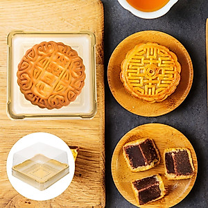 Healvian 50pcs Boxes Muffins Moon Cake Containers Dessert Containers with Lids Mousse Container Cake Carrier Cake Container with Lids Mini Cupcake Container Plastic Display Stand Household