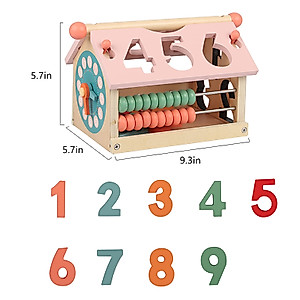 Wooden Toys for 1 Year Old Boys and Girls, Montessori Toys Sorting & Counting Blocks Game Activities Cubes Math Developmental Gifts for Fine Motor Skill