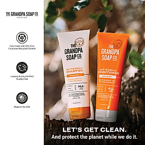 The Grandpa Soap Company Buttermilk Shampoo - Nourishing Formula to Help Revitalize Dry and Damaged Hair, With Honey & Avocado Oil, Vegan, Sulfates and Parabens Free, 8 Fl Oz