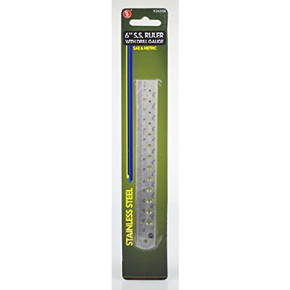 SE 6� Stainless Steel Ruler in SAE and Metric with Drill Gauge - 9263SR