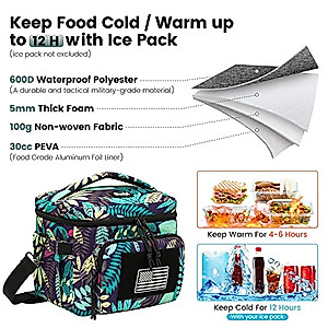 Sucipi Lunch Bag Insulated Lunch Box Lunch Cooler with MOLLE / PALS Webbing Leakproof Lunch Cooler Tote with Shoulder Strap for Tactical Men Women Adults