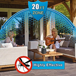 Ddrihlees Rechargeable Mosquito Repellent Outdoor with 20' Mosquito Protection Zone, Includes 108 Hr Mosquito Repellent Refill, No Candles or Flames, Bug Insect Repellent for Outdoor Indoor Patio