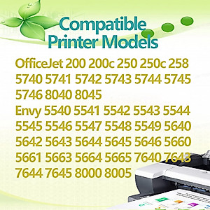 62XXL Compatible Ink Cartridge Replacement for HP OfficeJet 200 200c 250 250c 258 5740 5741 5742 5743 5744 5745 Envy 5540 5541 5542 5543 5544 5545 8000 8005 Printer Black*1