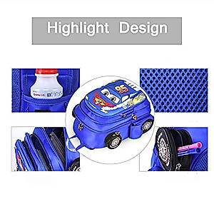 Patogracios Toddler Kids Backpack for Boys Cartoon Car style Kindergarten Child Snack School Bag Red