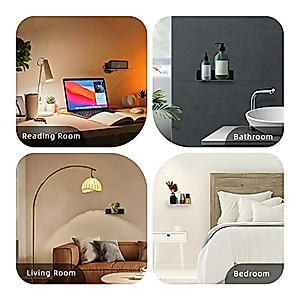 Deelinya 2Pack Acrylic Floating Shelves, Small Adhesive Acrylic Shelves, 9 Inch Sturdy Book Display Shelves for Wall, Bathroom, Kitchen, Bedroom Living Room or Office