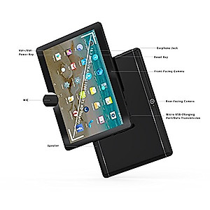 TenYiDe 10.1" Inch Android Tablet PC,3G Unlocked Phablet 4GB RAM 64GB Storage with Dual sim Card Slots and Cameras,Tablet PC with WiFi,Bluetooth,GPS(Metallic Silver) (Metallic Black)