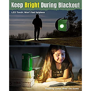 PRUNUS 3600mAh Emergency Radio Hand Crank/Solar/USB Charging, Bluetooth Speaker, Flashlight,Phone Charger,SOS Alarm, Power Bank, MP3,7 NOAA Weather Radio, Portable Radio Transistor AM FM