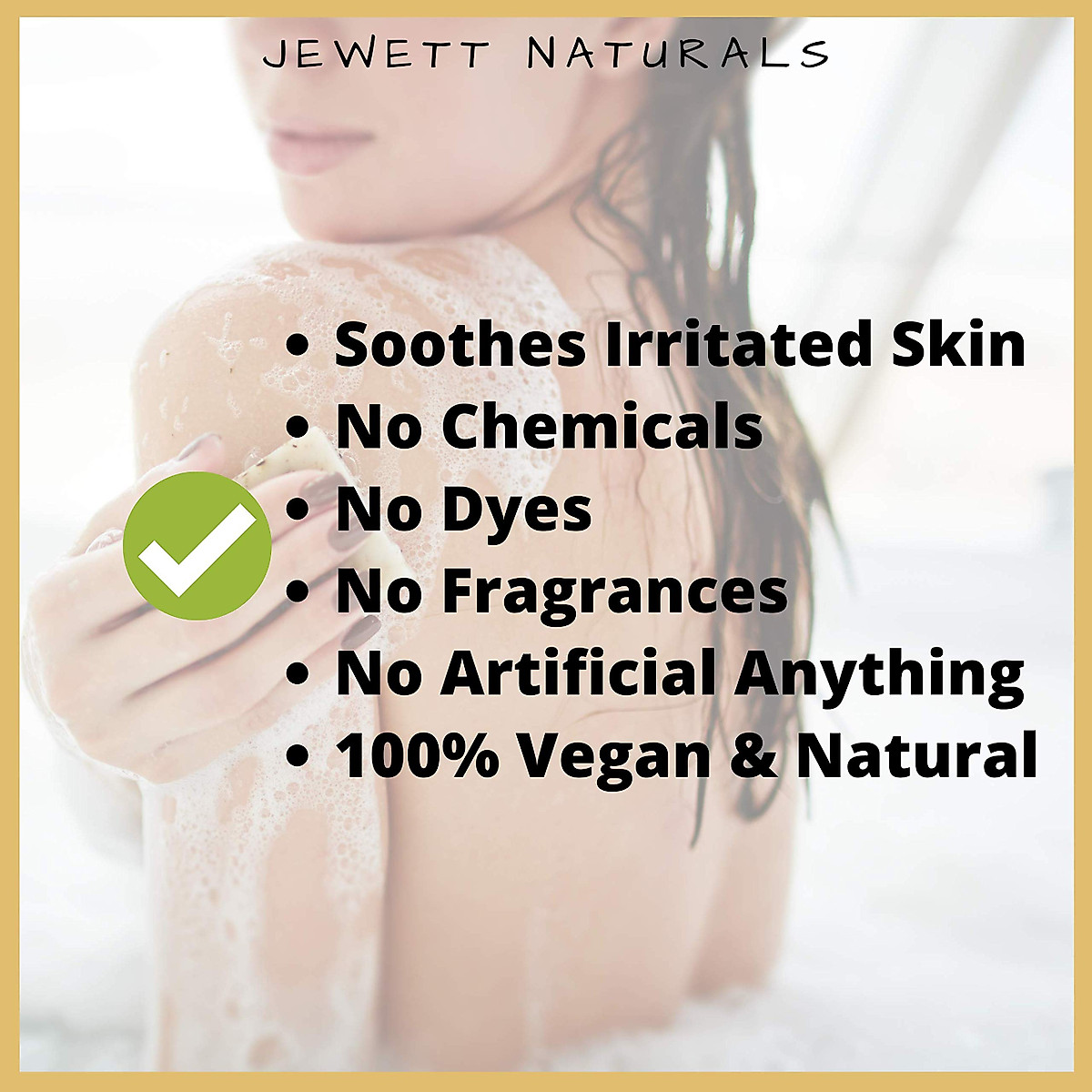 Jewett Naturals Soothing Colloidal Oatmeal Bar Soap- Eczema, Psoriasis 4.2 oz Natural- Fragrance Free- Oats Garden