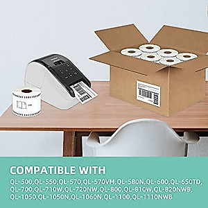 JinyaPack 8 Rolls DK 2205 Continuous Length Paper Tape Labels Replacement for Brother DK-2205 Use with Brother QL Label Printers [8 Rolls + 1 Frame]