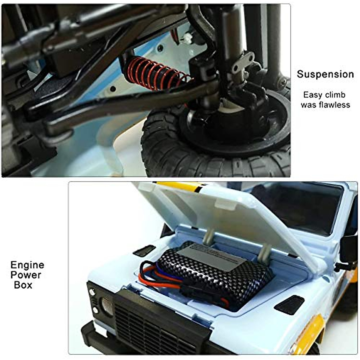 The perseids RC Cars Remote Control Truck RC Rock Crawler 1:12 2.4G 4WD Off-Road Racing Vehicle Semi Truck and Trailer Electric Hobby Grade RTR Toy for Kids Over 14 and Adults (MN-99 Blue)