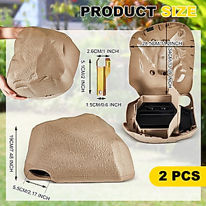 Qualirey 2 Pcs Rat Bait Station with 4 Pcs Keys 13.39 x 11.22 x 7.48 Inch Mice Bait Station Key Required Mouse Bait Traps Rock Shaped Rat Bait Box for Outdoor Indoor, Bait Not Included