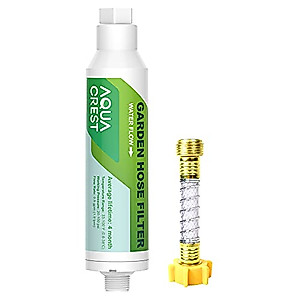 AQUACREST Garden Hose Water Filter with Hose Protector, Improve Plants Health, Reduces Chlorine, Odor, Calcium, Ideal for Gardening, Farming and Pets