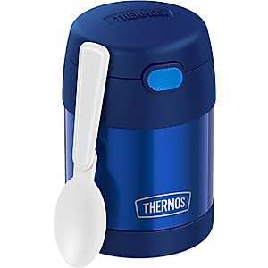 THERMOS FUNTAINER 10 Ounce Stainless Steel Vacuum Insulated Kids Food Jar with Folding Spoon Replacement Straws