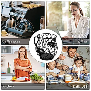 Cabilock Iron Coffee Pod Holder K Cup Holder Organizer Mug Kpod Container Cup Keeper Coffee Mug Fruit Storage Basket
