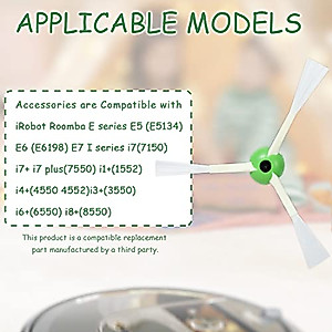 Gusnilo 6 Side Brush Replacement Accessories for irobot Roomba i/e Series Robotic Vacuum Cleaner E5 E6 i3 i3+ i7 i7+ i6 i6+ j7 j7+ Replacement Parts Kit with 6 Screws 1 Screwdriver 1 Small Brush