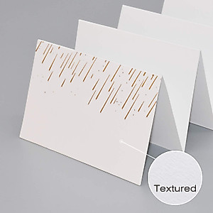 AZAZA 50 Pcs Tent Place Name Cards with Rose Gold - Seating Place Cards for Weddings Banquets Dinner Parties 2.5" x 3.75" (Meteor Shower - Rose Gold)