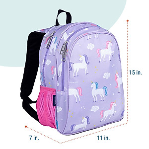 Wildkin 15-Inch Kids Backpack for Boys & Girls, Perfect for Early Elementary, Backpack for Kids Features Padded Back & Adjustable Strap, Ideal for School & Travel Backpacks (Unicorn)