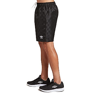 Umbro Mens Checkered Short, Black Beauty/White, X-Large US