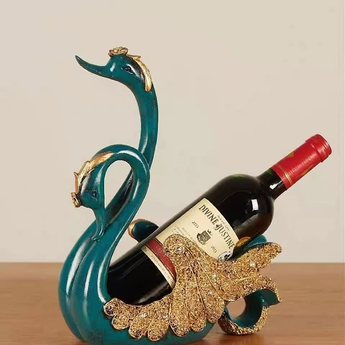 CicodonaGift Wine Bottle Holder Swan Animal Statue for Country Farm Kitchen Decor Tabletop Wine Stands & Racks and Decorative Gifts
