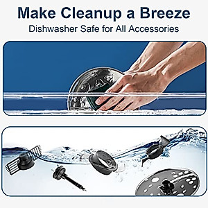 Electric Food Processor, MOSAIC 5 Function Electric Chopper for Chopping, Slicing, Puree, Kneading, Egg White, Vegetable Meat Chopper Slicer with Big Food Chute