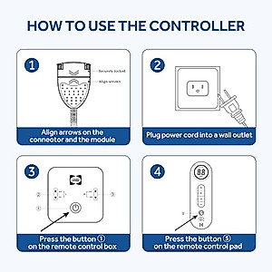 Sealy Heated Mattress Pad Queen Size, Cotton Blend Electric Bed Warmer with 10 Heat Setting Wireless Controller & 1-12 Hours Auto Shut Off, Fit Up to 17 Inch Deep Pocket, 60x80 Inch, White