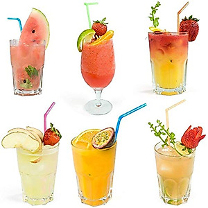 Multi-Colored Flexible Disposable Drinking Straws Bendable Extra Long Bendy Party Plastic Straws, 100 Count