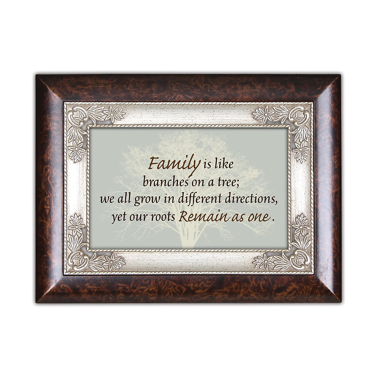 Cottage Garden Family Tree Branches Grow Different Burlwood Jewelry Music Box Plays Wonderful World