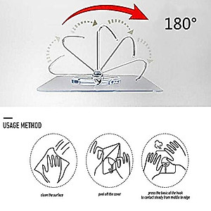 Mlici Adhesive Hooks Wall Hooks, 24 Pack Clear Hooks Transparent Reusable Seamless Hooks, Strong Sticky Rotating Wall Hangers, 30lb(Max) Heavy Duty Hanging Hooks for Kitchen Bathroom