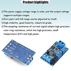 Ximimark 2Pcs Current to Voltage Converter Module 0/4-20mA to 0-3.3V 0-5V 0-10V Voltage Transmitter Signal Conversion Conditioning Board