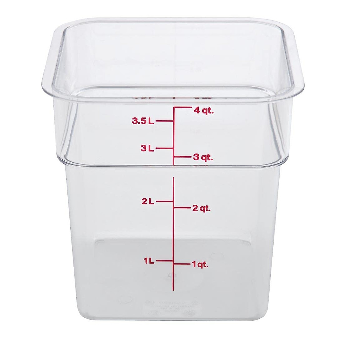 Cambro 4SFSCW135 CamSquare Food Container 4 Qt. 7-1/4 x 7-1/4 x 7-3/8 Clear - Case of 6